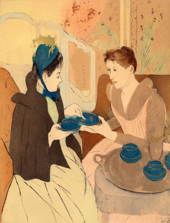 Mary Cassatt Afternoon Tea Party Repro on Paper or Canvas FREE | Etsy