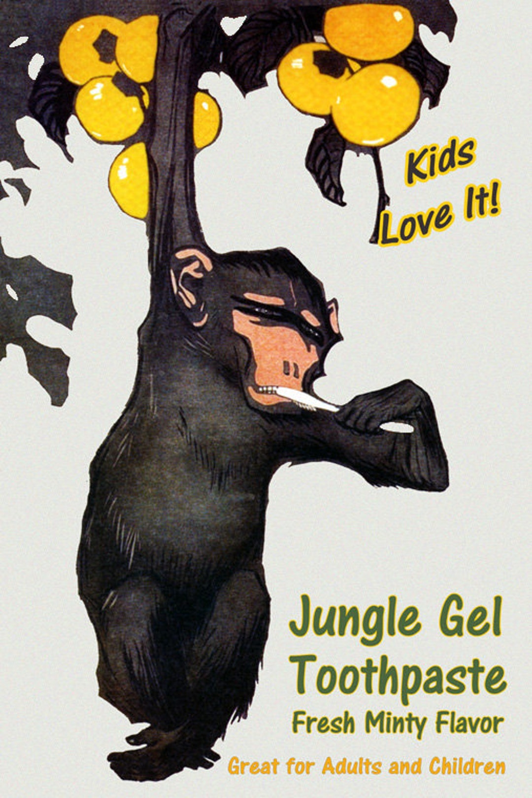 Monkey Jungle Gel Toothpaste Fresh Minty Flavor Kids Love It Dentist ...