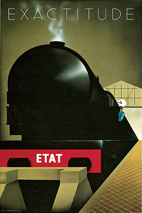 Train Exactitude Etat Travel Station Tourism American Vintage Poster ...