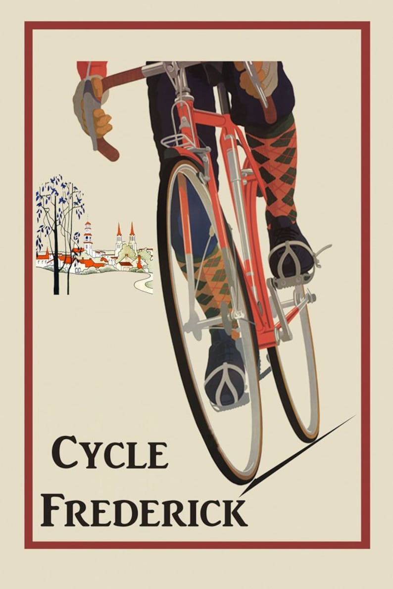 Maryland Frederick Bicycle Cycle Church Spires U.S.A Sport Vintage ...