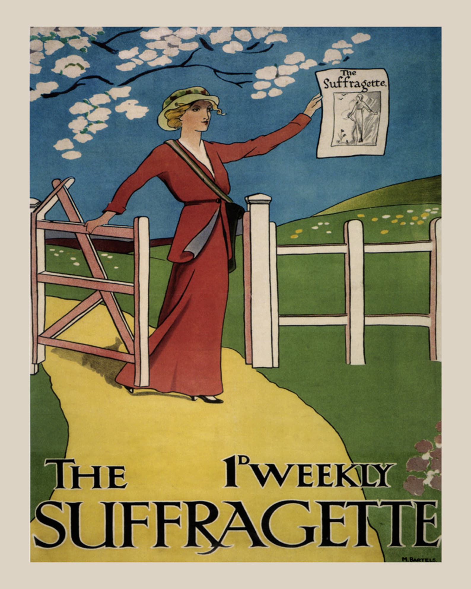 Suffragette Magazine Cover Women Vote Lady Red Dress Vintage Poster ...