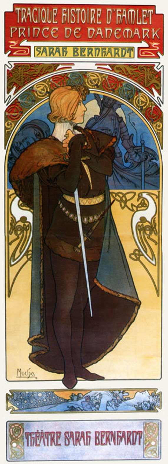 Mucha Prince Denmark Hamlet Shakespear by Alphonse Mucha - Etsy