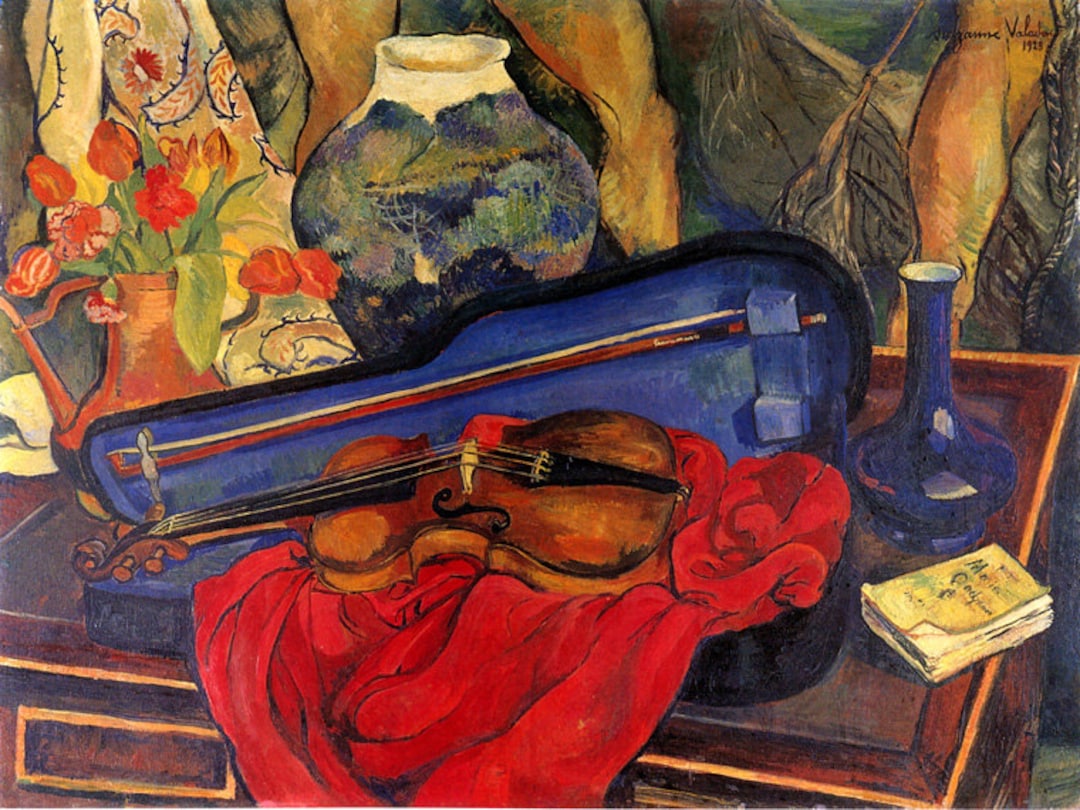 Music Violin Musical Instrument Still Life by Painter Suzanne Valadon ...