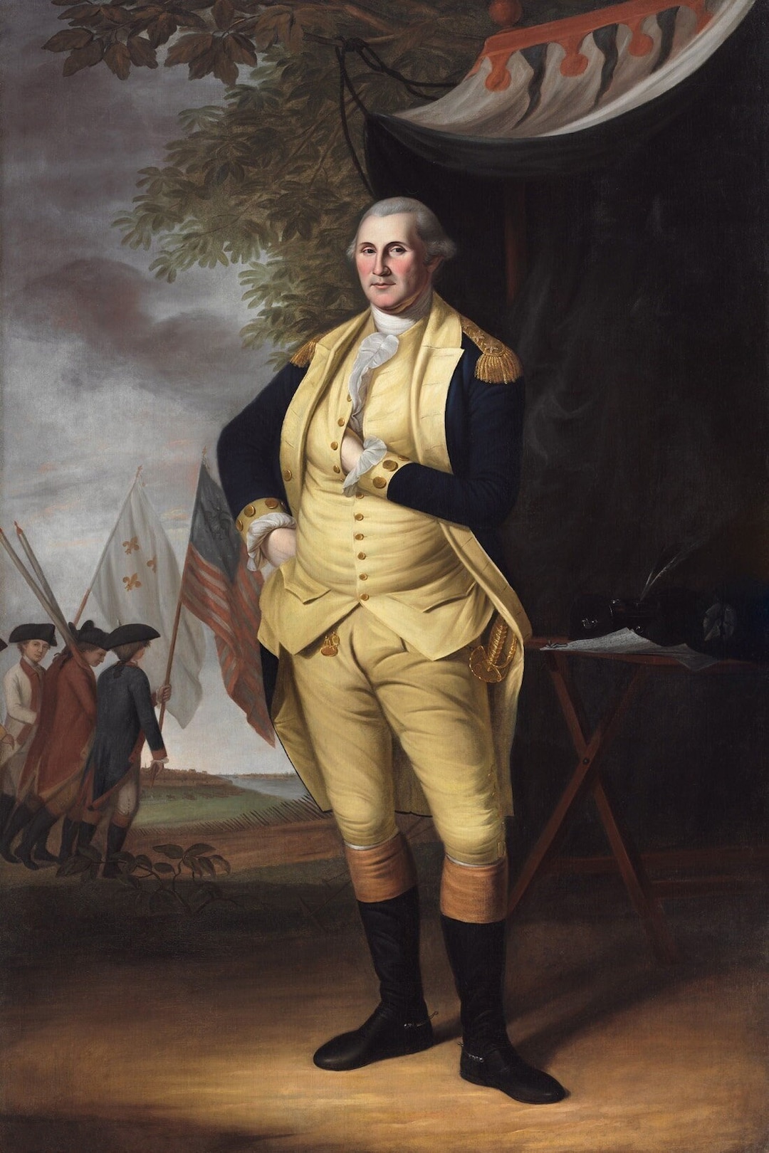 Portrait George Washington at the Surrender of Yorktown American ...