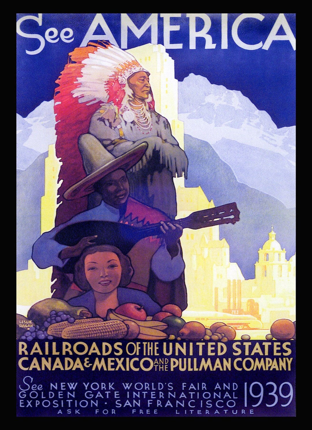 See America Railroads United States Canada Mexico 1939 New York World's ...