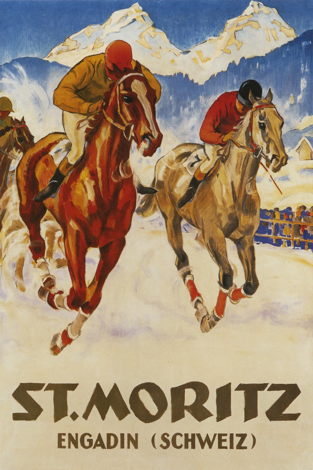 St. Moritz Engadin White Turf Horse Racing Race on Frozen Lake Winter ...