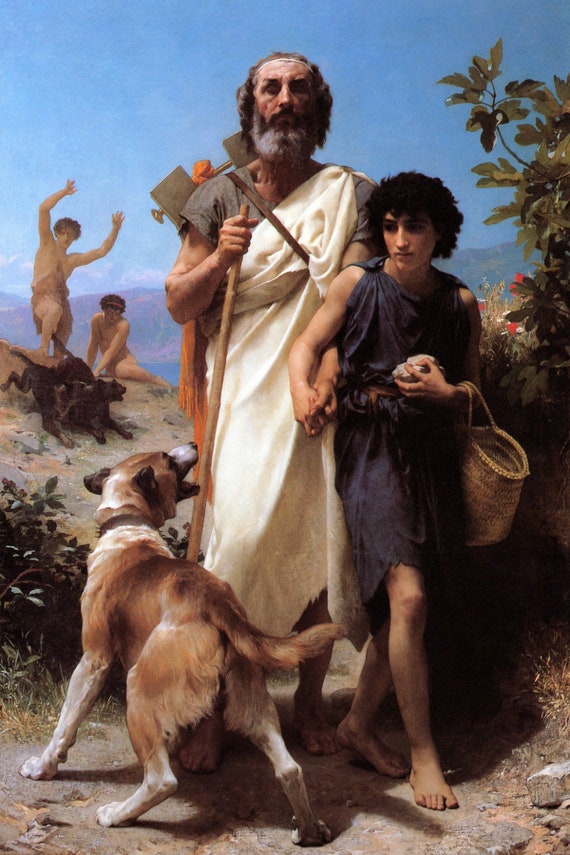 Homer and His Guide Blind Greek Poet Guided by a Shepherd - Etsy
