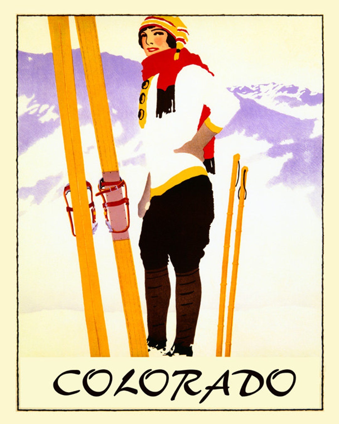 Ski 16x20 Colorado Lady Skiing Mountains Winter - Etsy