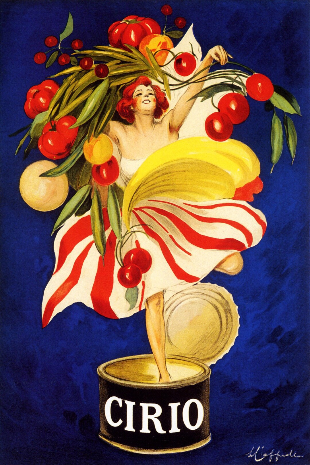 Cirio Italian Canned Food Company Woman Holding Vegetables Fruits in ...