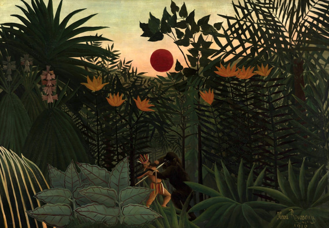 Henri Rousseau Tropical Landscape American Indian Struggling - Etsy
