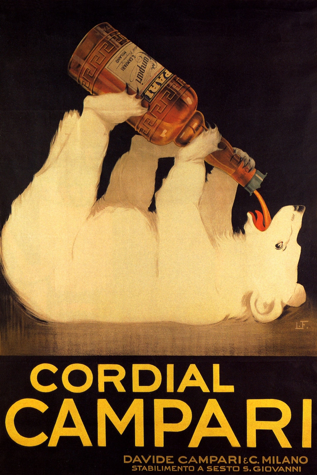White Bear Drinking Cordial Campari Big Alcoholic Liqueur Italy Italian ...