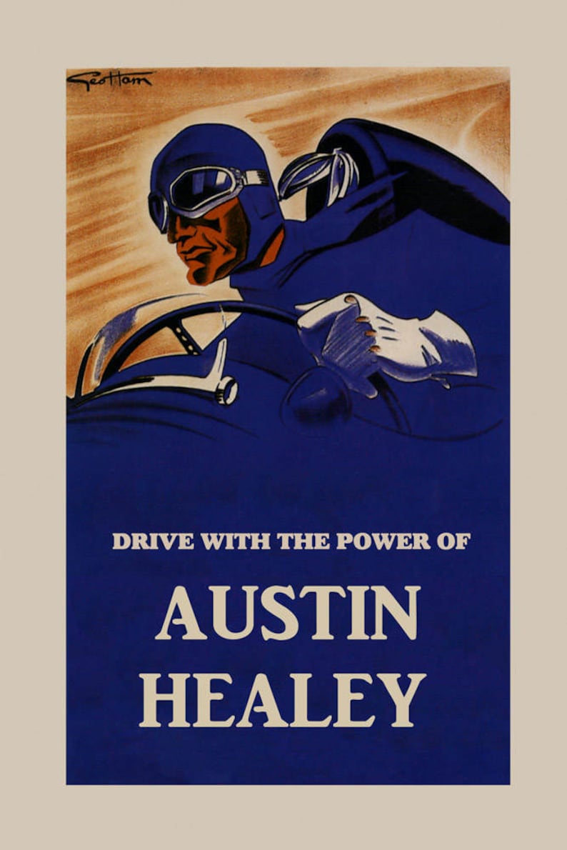 Automobile Car Austin Healey Vintage Poster Repro on Matte Paper or ...