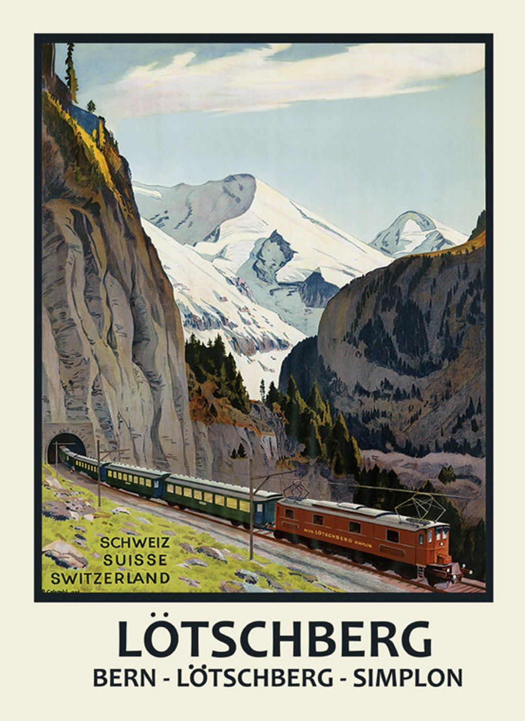 Suisse Lotschberg Berne Simplon Suisse Train Alpes voyage tourisme ...