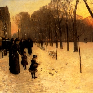 At Dusk Boston Common at Twilight Winter 1885 Impressionism Painting by ...