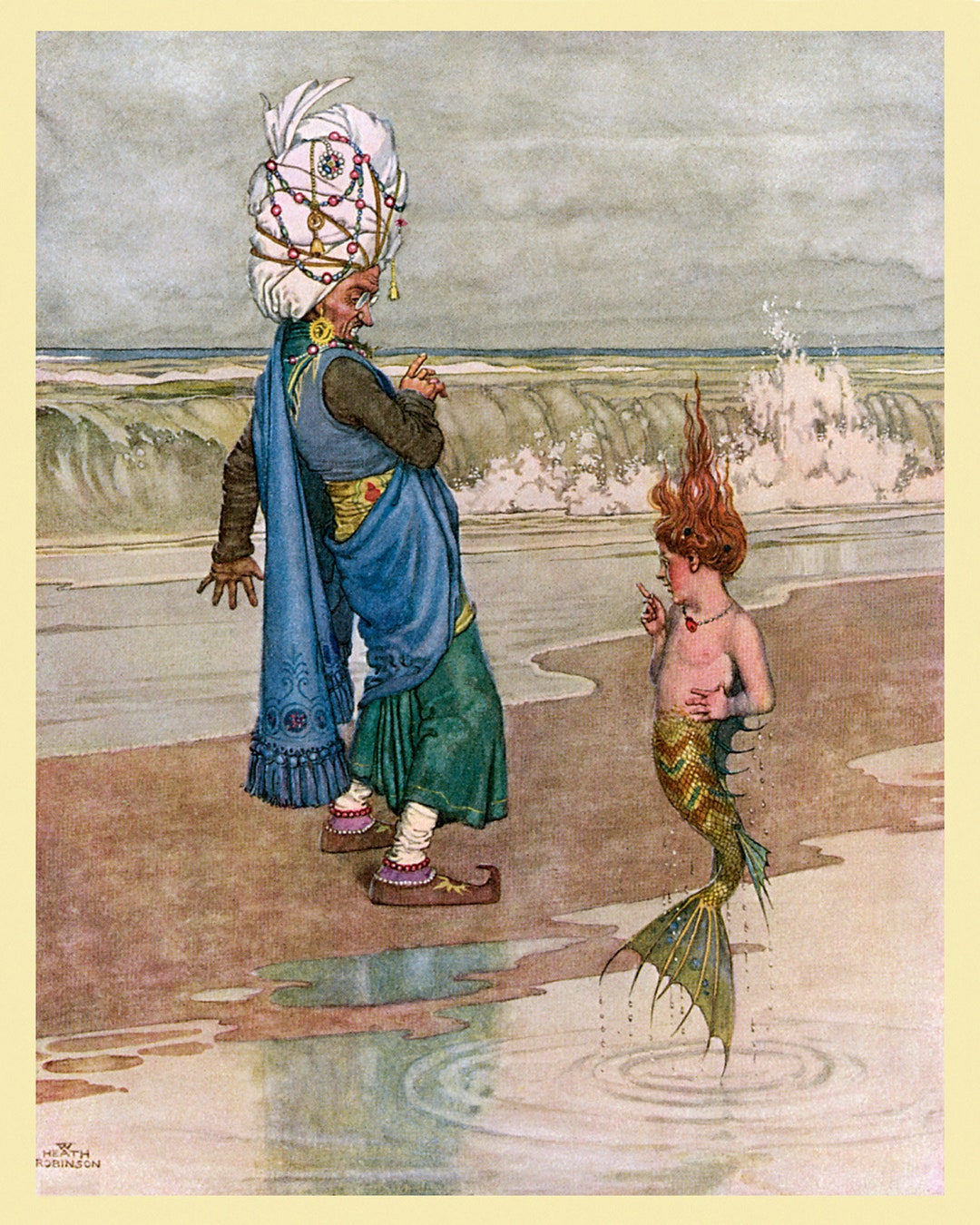 Poster the Sport of Every Mer-kid Young Mermaid Playing With Old Man ...