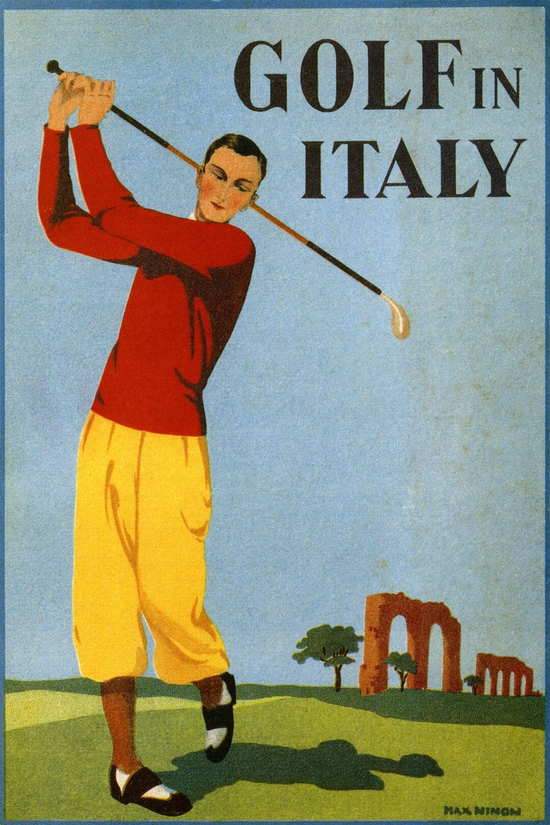 Golf in Italy Player Swing Arch Ruins Sport Travel Italian Tourism ...