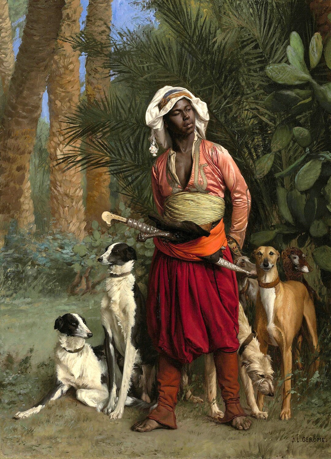 The Master of the Hounds Greyhound Dog Arab Arabic Painting by Jean ...