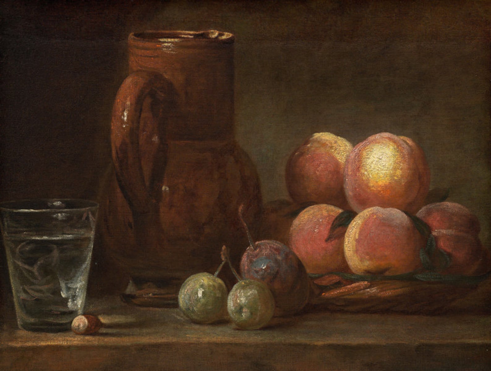 Jean Baptiste Simeon Chardin Still Life With Fruit Jug and a Glass ...
