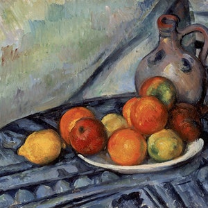 Paul Cezanne Still Life Fruit and a Jug on a Table Amazing Quality ...