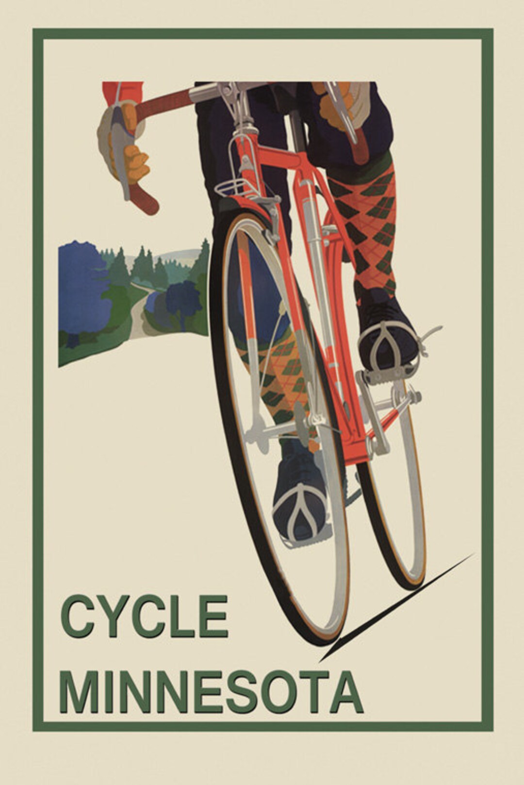 Bike Minnesota Bicycle Cycle America Sport Vintage Poster - Etsy