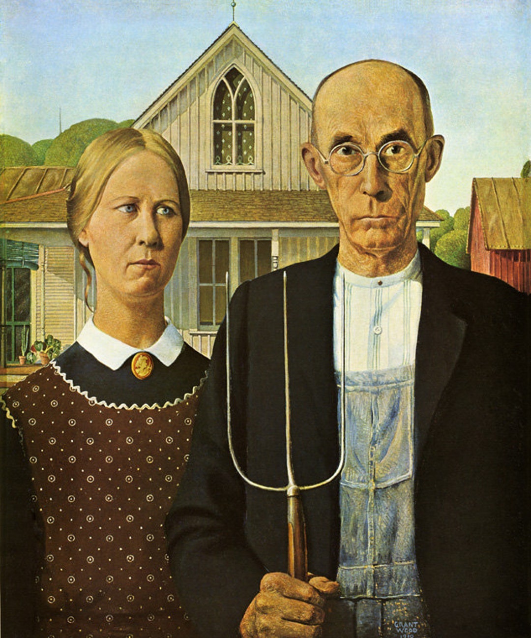 American Gothic 1930 by American Painter Grant Wood USA Fine Art Poster ...
