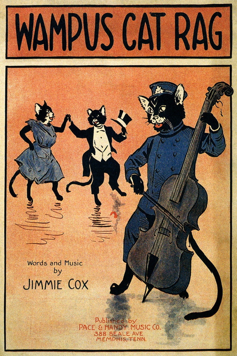 Cat Play Playing Cello Music Dance Dancing Wampus Cat Rag by - Etsy