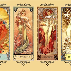 Mucha Four Seasons Summer Spring Autumn Winter by Alphonse Mucha ...
