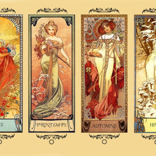 Mucha Four Seasons Summer Spring Autumn Winter by Alphonse - Etsy