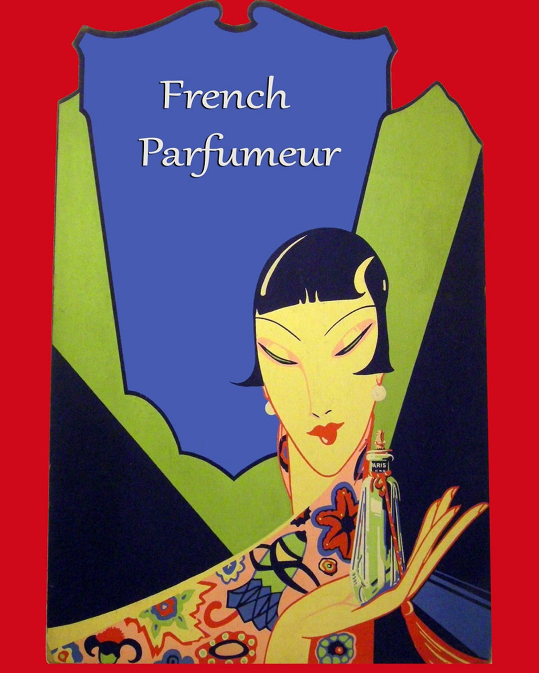 Perfume Fashion Lady French Parfumeur France French Vintage Poster ...