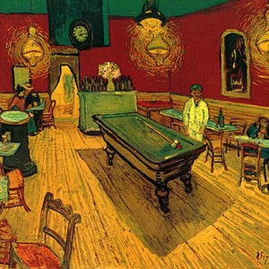 Van Gogh 16" X 20" Billiard Pool Table Game Bar Restaurant Vintage ...