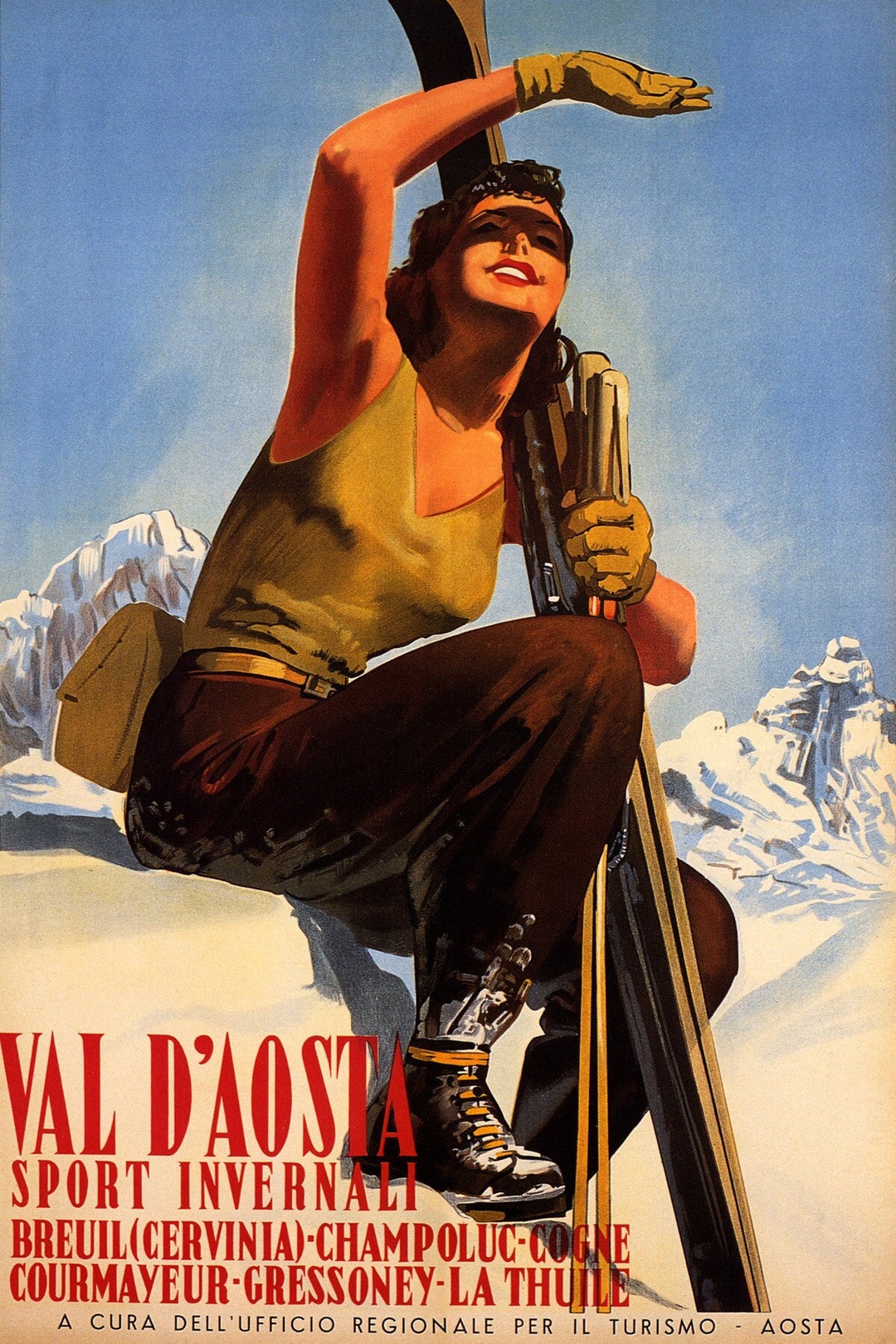 Beautiful Italian Girl Ski Skiing Skis Winter Sport Val D'aosta Valle ...