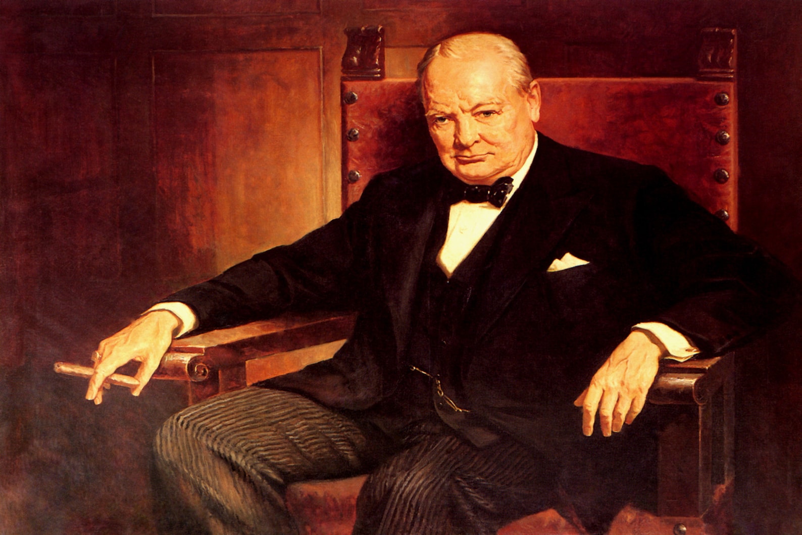 Portrait Sir Winston Churchill Prime Minister England UK Painting by ...