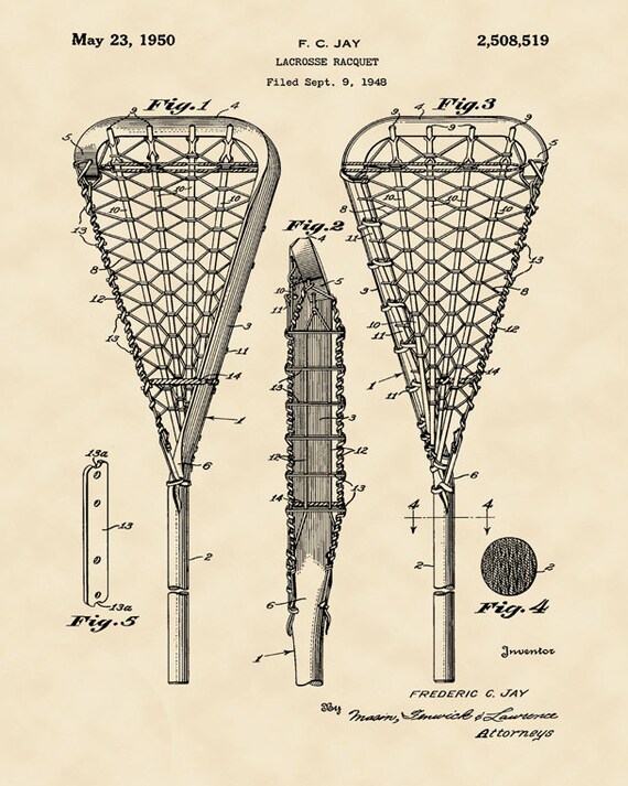 Sport 16x20 Lacrosse Racquet American 1950 Art - Etsy