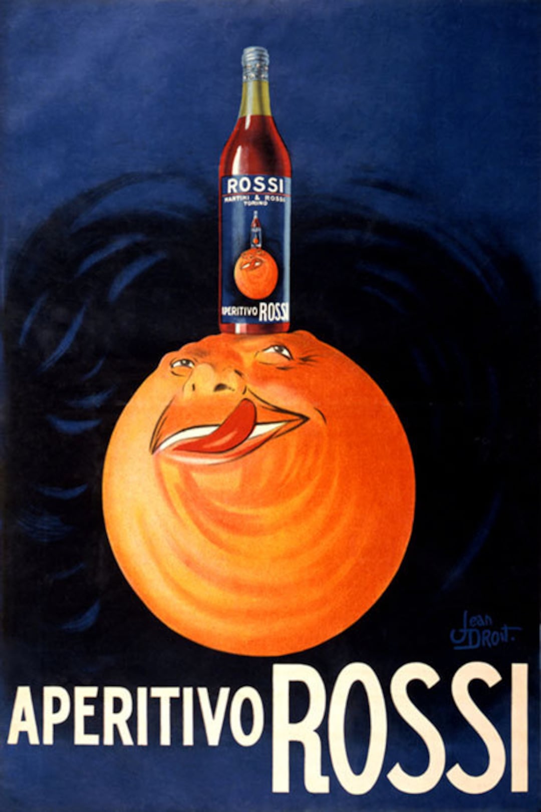 Bar Aperitive Rossi Orange Face With Bottle Italy Italia Italian Drink ...