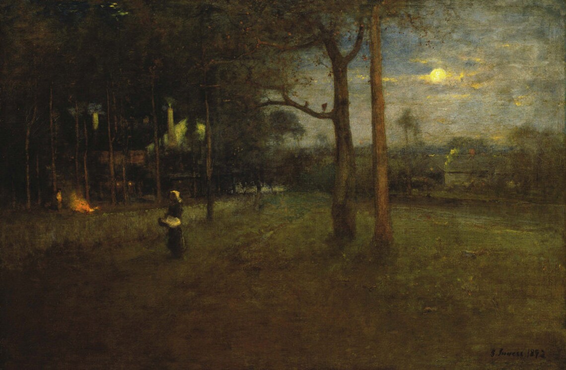 George Inness Moonlight Tarpon Spring Fire Wood Florest - Etsy
