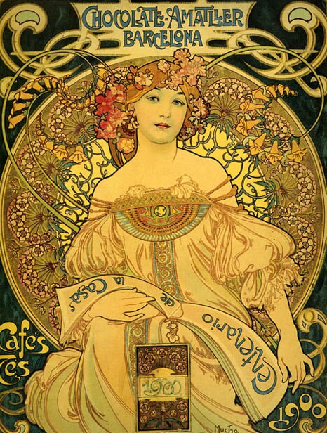 Mucha Fashion Lady Girl Chocolate Amatller Barcelona Spain Spanish by ...