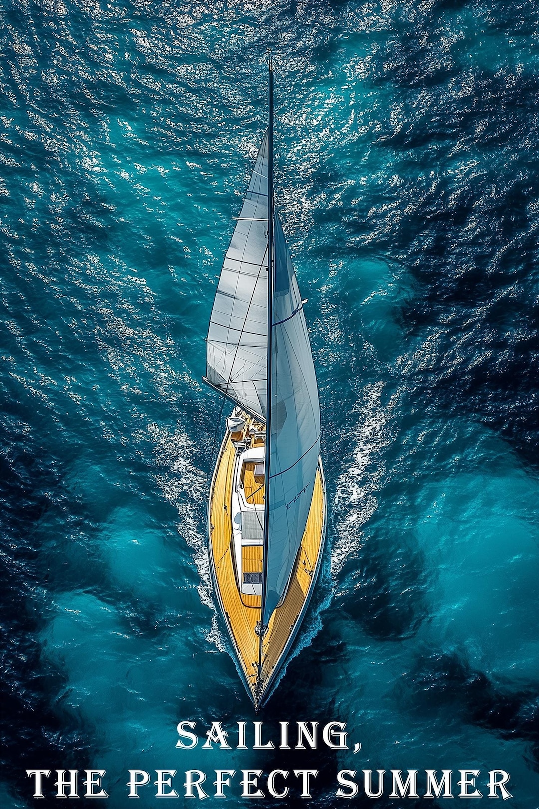 Sailboat Sailing the Perfect Summer Blue Ocean Warm Water Calm Seas ...
