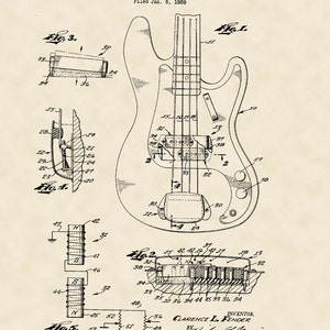 Music 16"x20" Fender Guitar Musical Instrument 1961 Art Design American ...