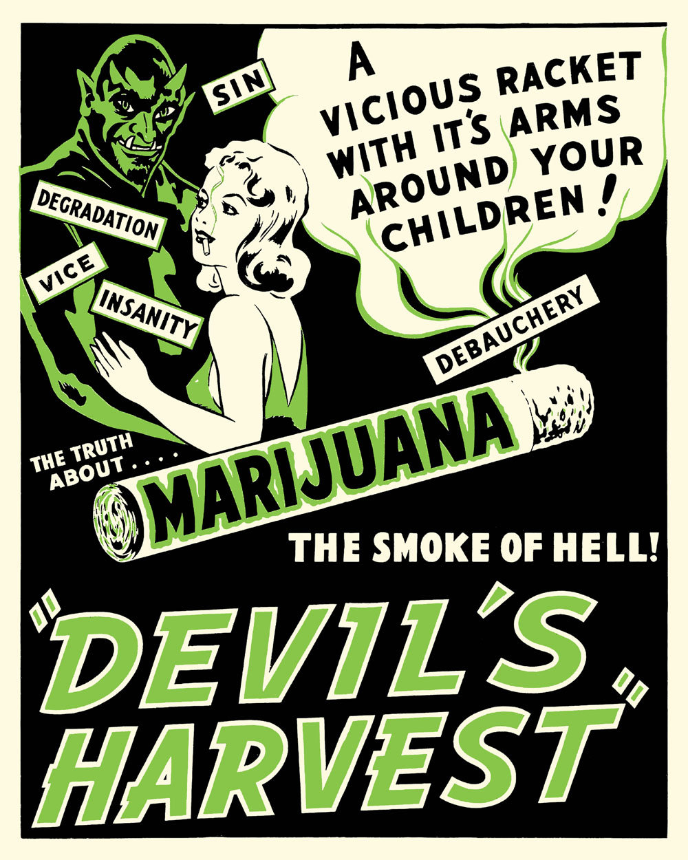 Marijuana Smoke of Hell Devil Harvest Vicius Insanity - Etsy UK