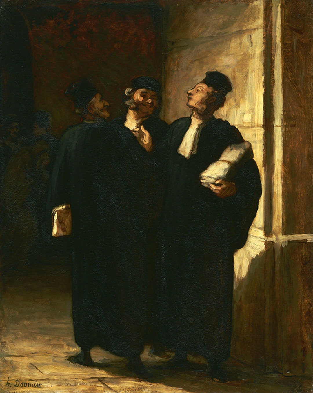 Honore Daumier Three Lawyers Judge Court Repro on Matte Paper or Canvas ...