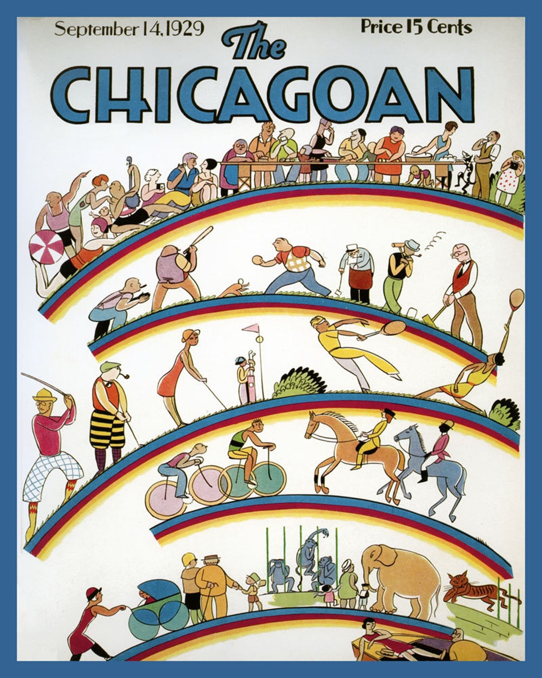Chicago Illinois 1928 Sports Baseball Tennis Bicycle Jazz Music Tourism ...