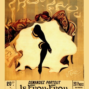 Le Frou Frou 16x20 Lady Smoking France French Newspaper Magazine ...