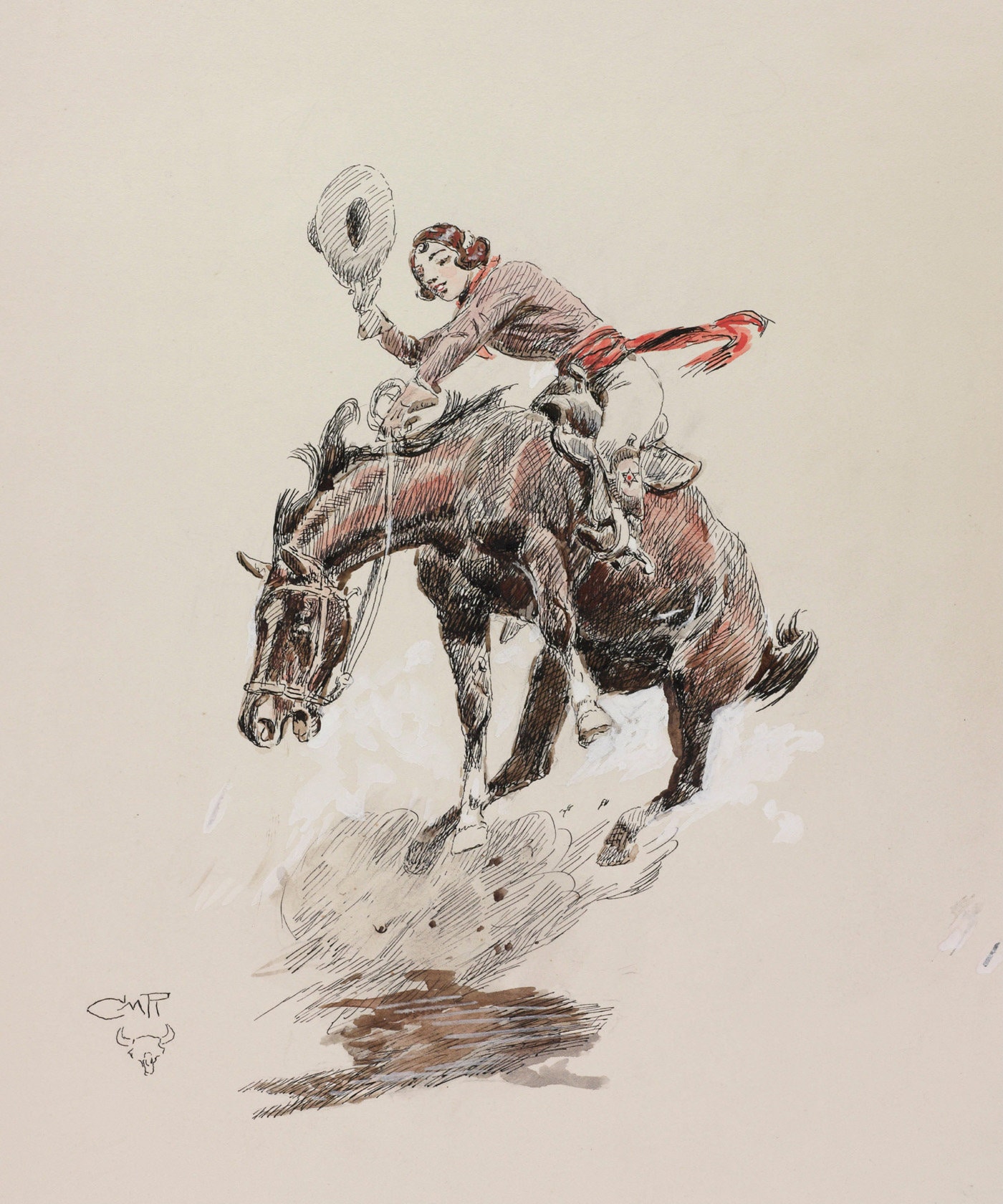 Rodeo Horses Drawing