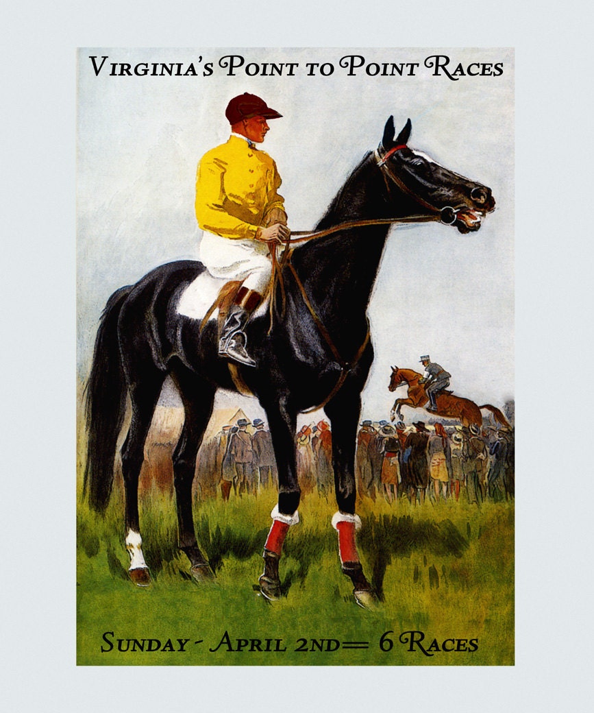 Horse Virginia Equestrian Races Fine Sport Vintage Poster Repro FREE ...