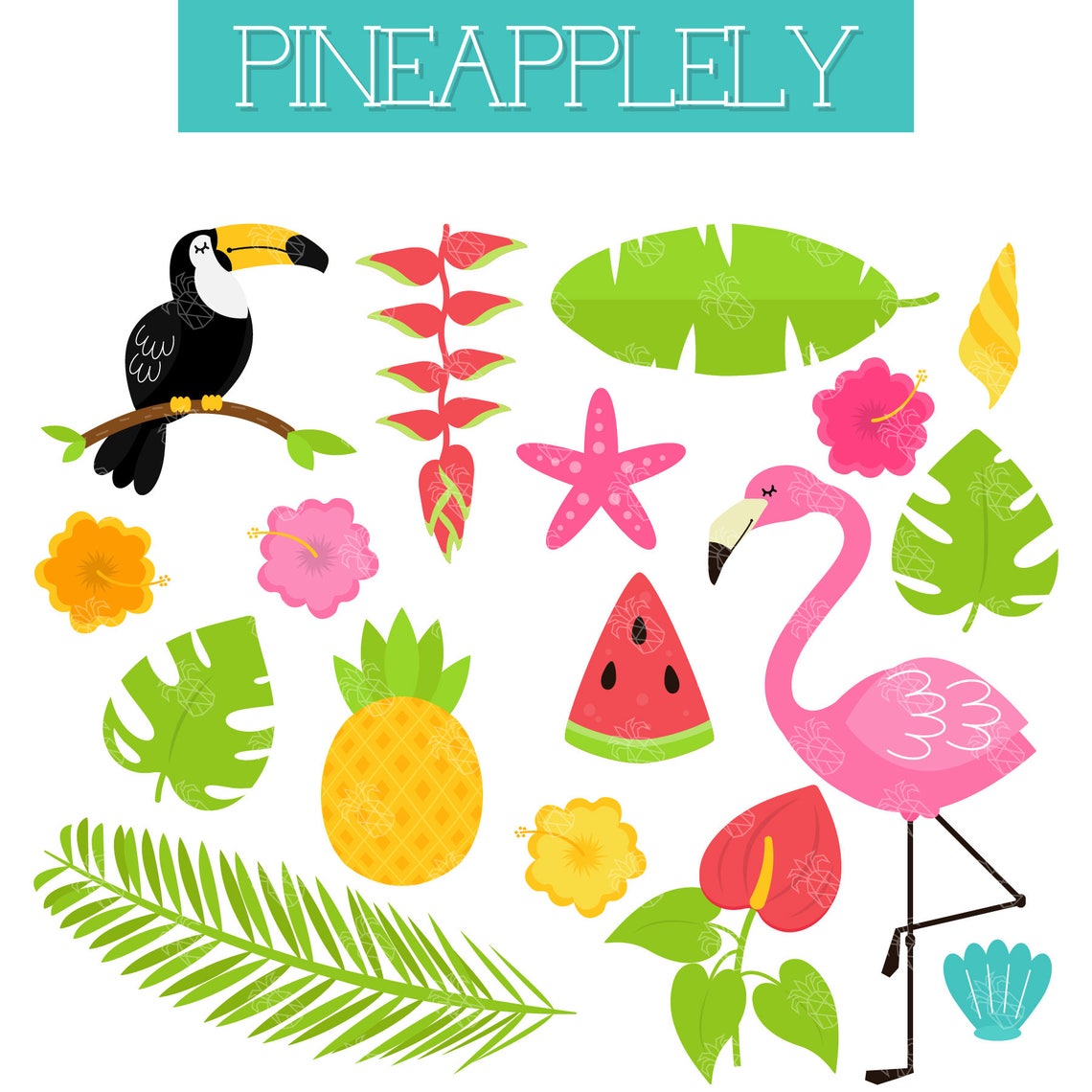 Tropical Summer, Fun in the Sun, Summer Vacation Digital Clip Art for ...