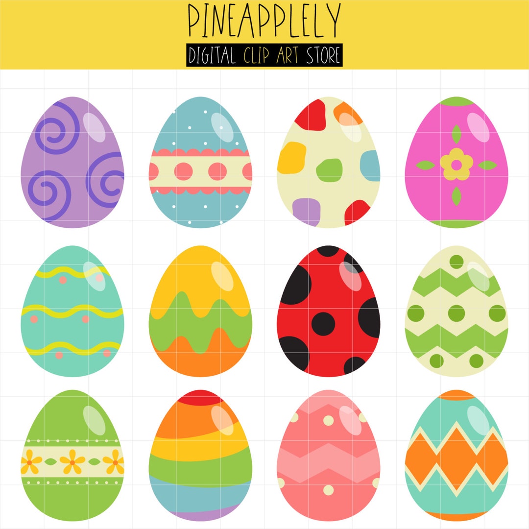 Easter Egg Collection, Lenten Season, Holiday Season Digital Clip Art ...