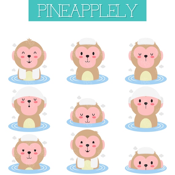 Cute Monkeys in Hot Bath Relaxing Stress Free Spa Day | Etsy