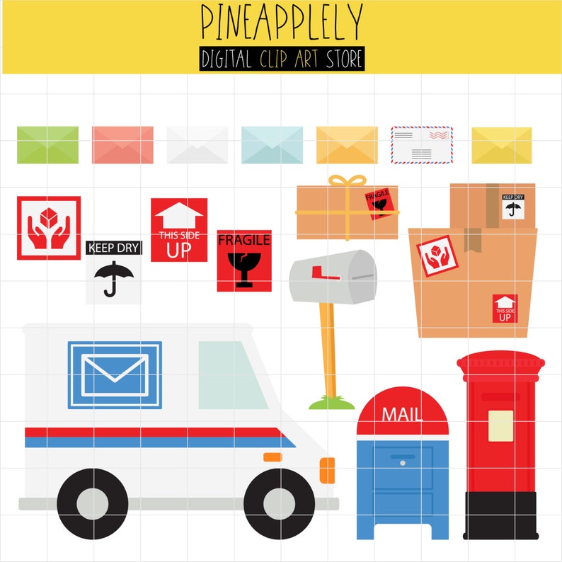 Mail Service, Delivery Service, Snail Mail. Envelope Letterdigital Clip ...