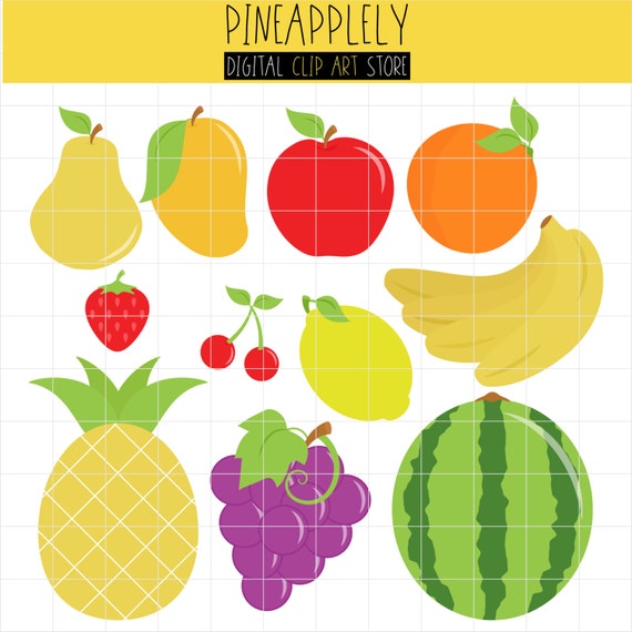 Fruits Produce Market Grocery Healthy Food Digital Clip | Etsy