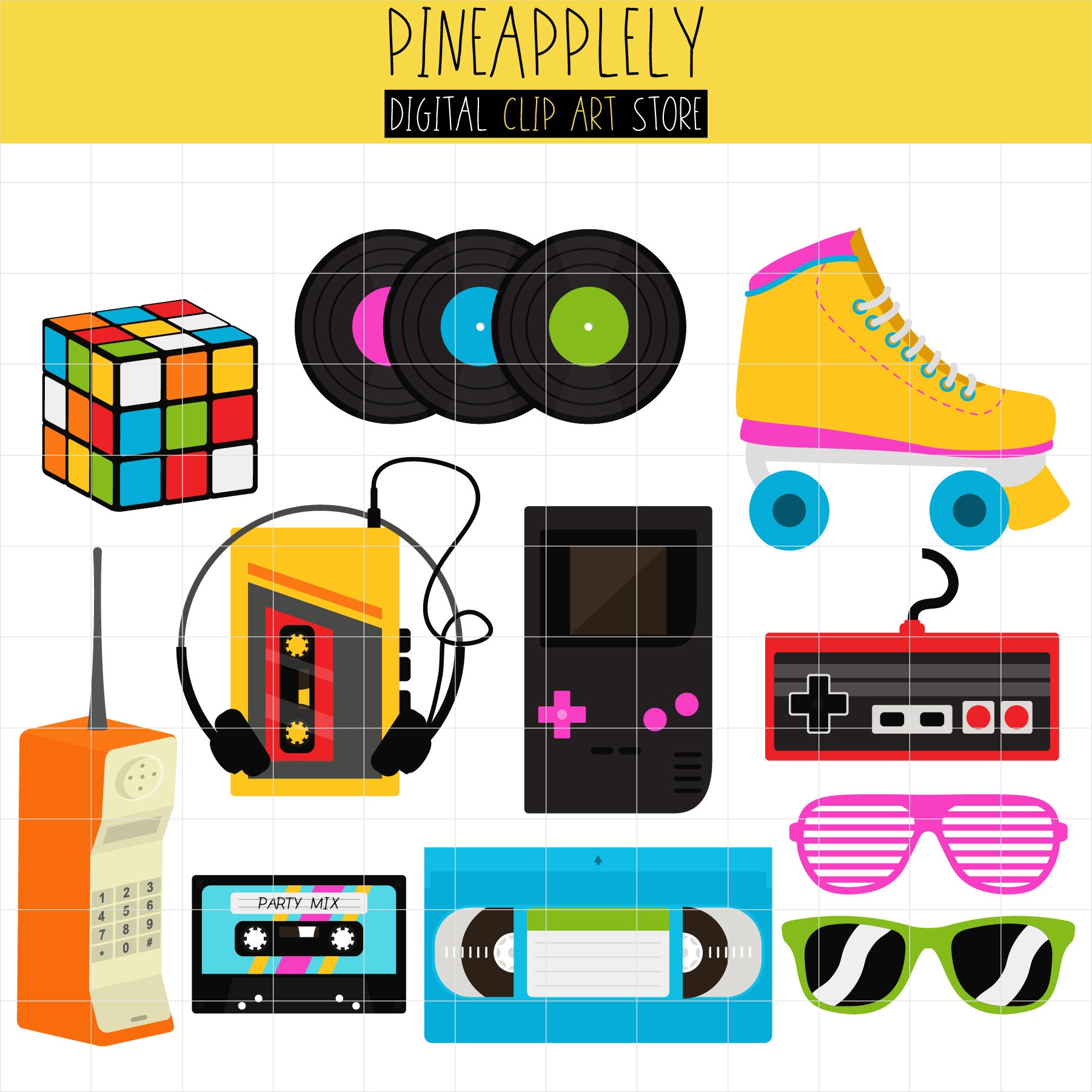 Take Me Back - 80's Collection, 1980 Things Digital Clip Art for ...